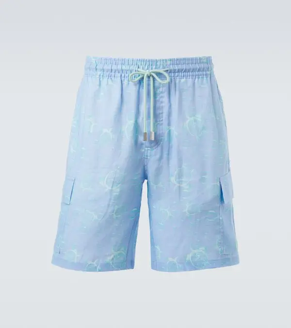 Vilebrequin Linen Cargo Shorts - Blue