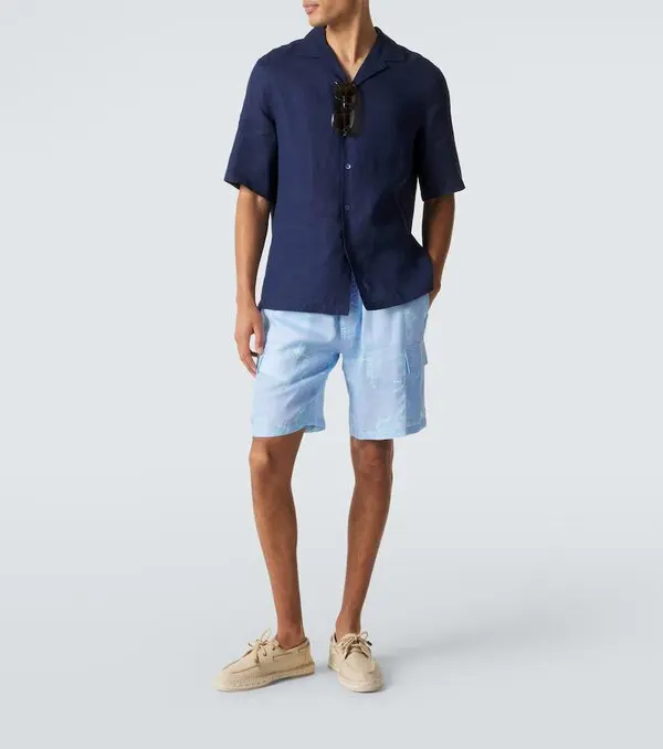 Vilebrequin Linen Cargo Shorts - Blue
