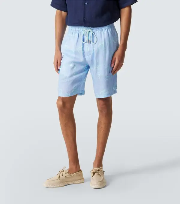 Vilebrequin Linen Cargo Shorts - Blue