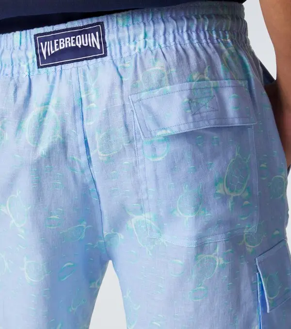 Vilebrequin Linen Cargo Shorts - Blue