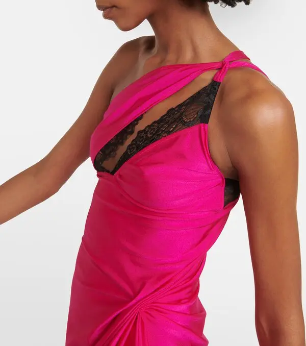 Coperni Asymmetric One-shoulder Minidress - Pink