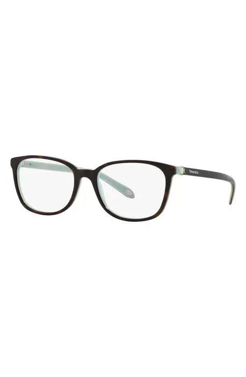 Tiffany & Co. 51mm Rectangular Eyeglasses - Havana Blue