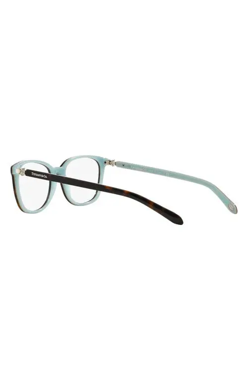 Tiffany & Co. 51mm Rectangular Eyeglasses - Havana Blue