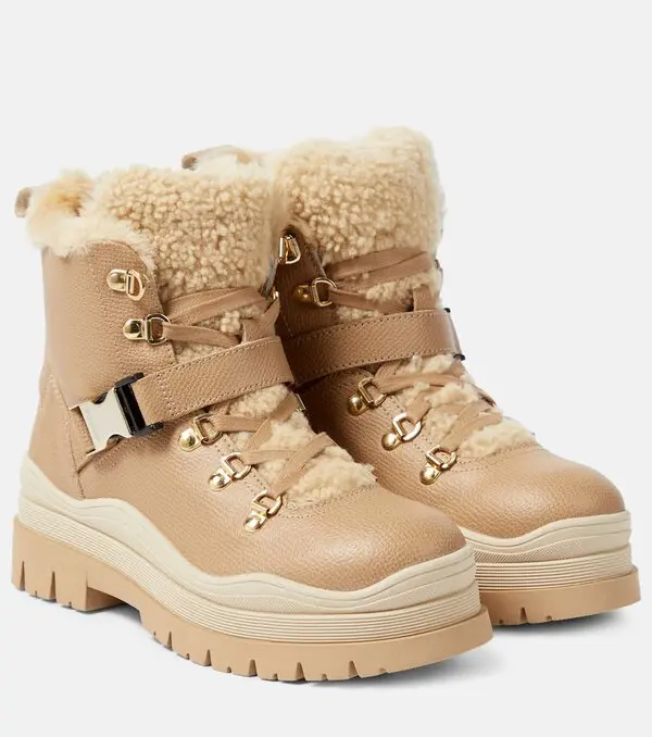 Bogner Arosa Shearling-trimmed Boots - Brown