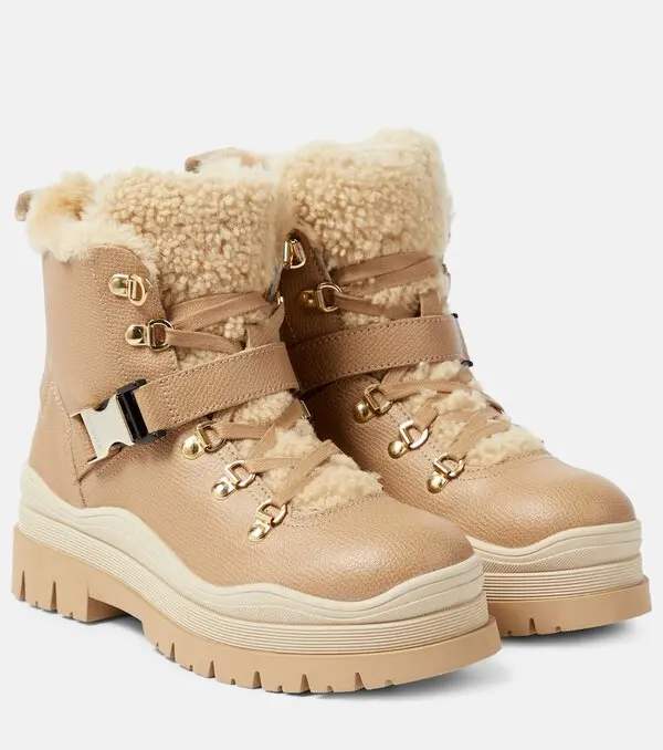 Bogner Arosa Shearling-trimmed Boots - Brown