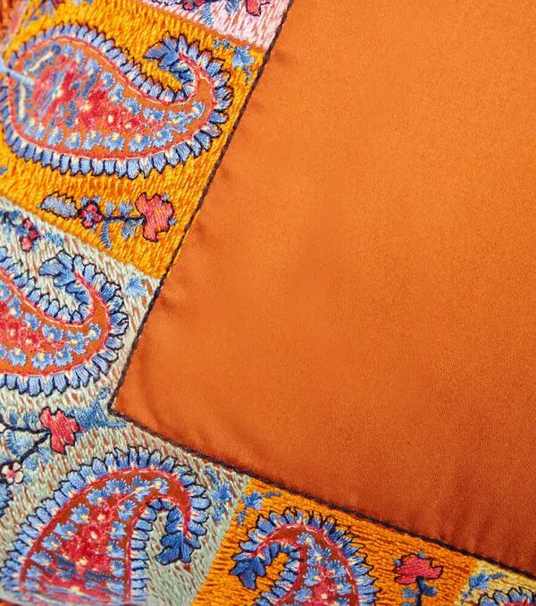 Etro Embroidered Cushion - Orange