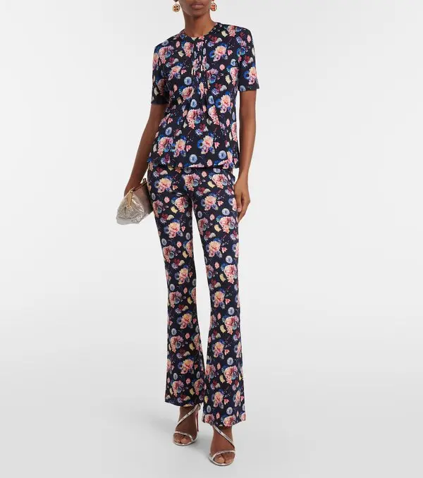 Rabanne Floral High-rise Trousers