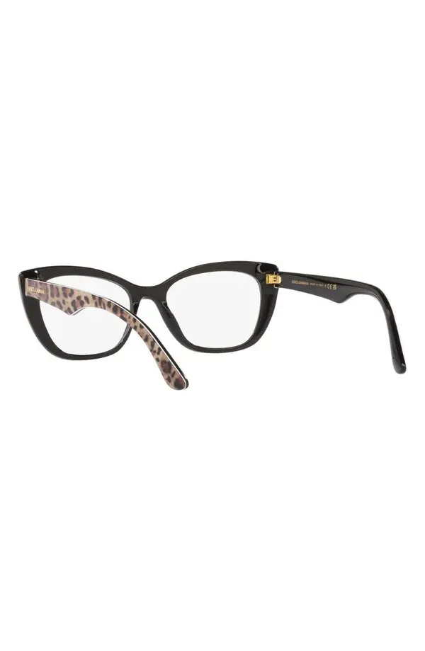 Dolce & Gabbana 54mm Cat Eye Optical Glasses - Black Brown