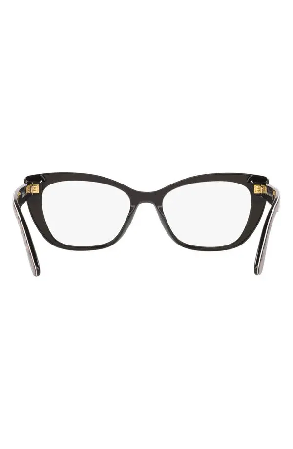 Dolce & Gabbana 54mm Cat Eye Optical Glasses - Black Brown