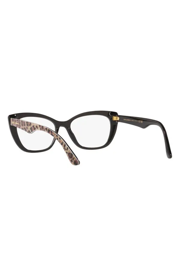 Dolce & Gabbana 54mm Cat Eye Optical Glasses - Black Brown