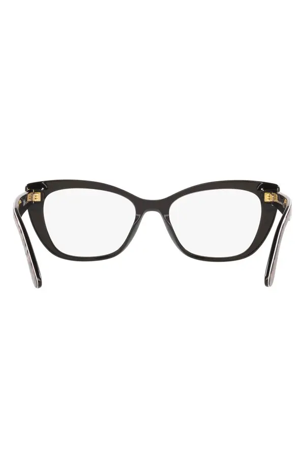 Dolce & Gabbana 54mm Cat Eye Optical Glasses - Black Brown