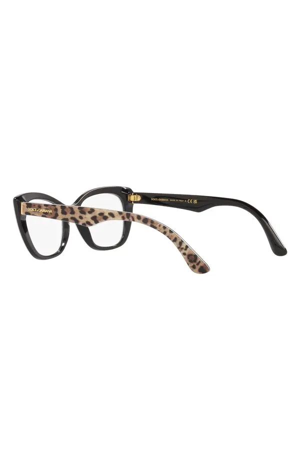 Dolce & Gabbana 54mm Cat Eye Optical Glasses - Black Brown