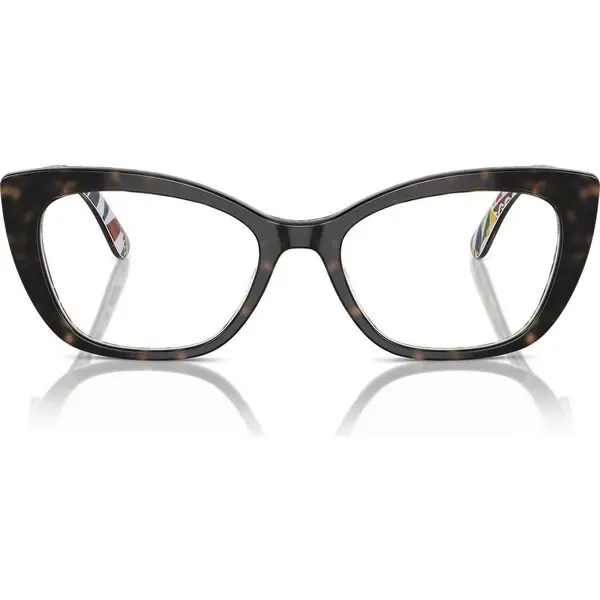 Dolce & Gabbana 54mm Cat Eye Optical Glasses - White Havana