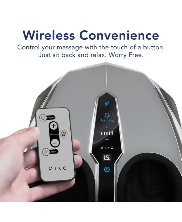 MIKO Shiatsu Foot Massager Machine With Kneading And Switchable Heat - Silver