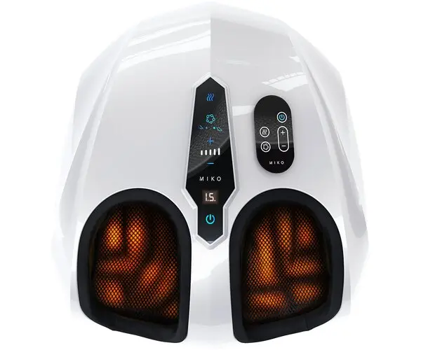 MIKO Shiatsu Foot Massager Machine With Kneading And Switchable Heat - White
