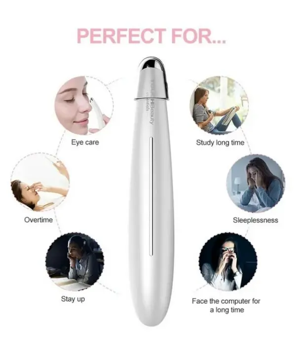TOUCHBEAUTY Portable Vibration Heated Eye Massager Wand