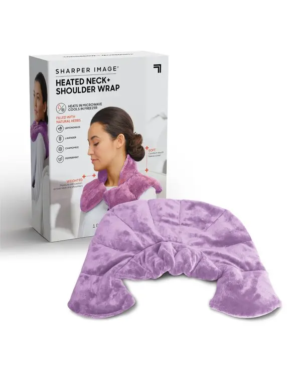 SHARPER IMAGE Warming & Cooling Aromatherapy Neck & Shoulder Wrap Pad - Lavender