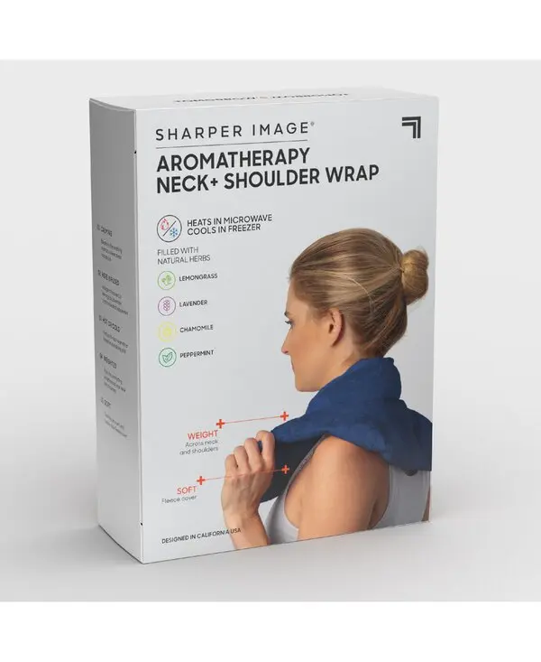 SHARPER IMAGE Warming & Cooling Aromatherapy Neck & Shoulder Wrap Pad - Navy