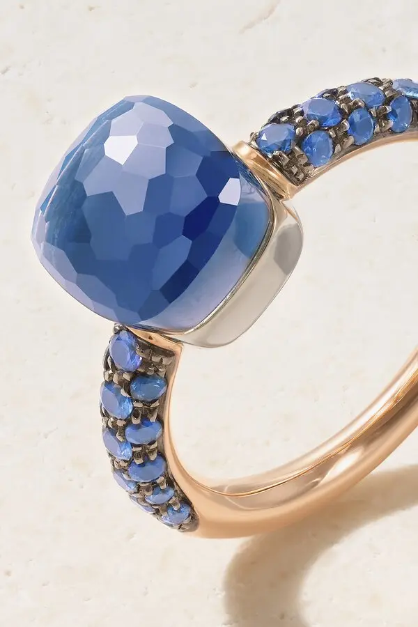 Pomellato Nudo Classic Rhodium-plated 18-karat Rose And White Multi-stone Ring
