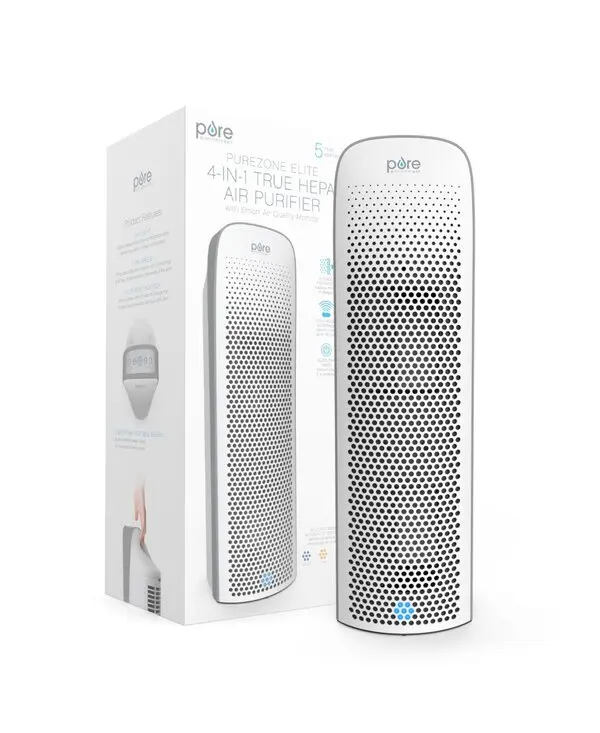 PURE ENRICHMENT True Hepa Elite Air Purifier With Air Quality Monitor - White