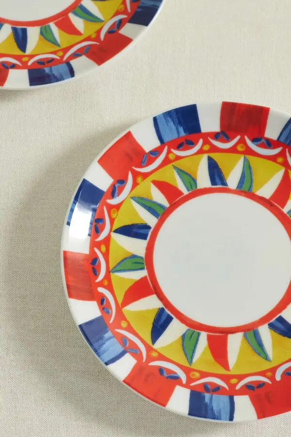Dolce & Gabbana Set Of Two Printed Porcelain Dessert Plates