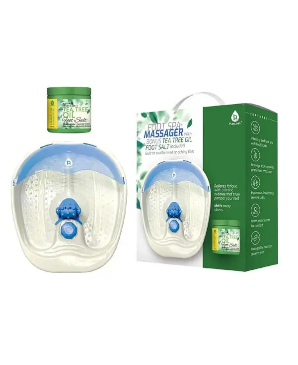 PURSONIC Foot Spa Massager With Tea Tree Oil Foot Salt Scrub - White