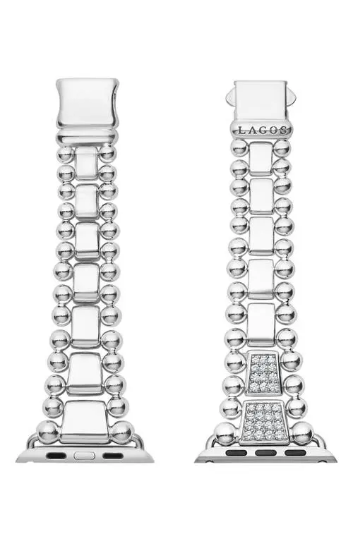 Lagos Smart Caviar Diamond Apple Watch® Band - Silver