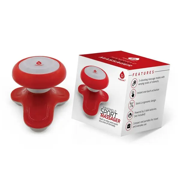 PURSONIC Handheld Sport Massager – Deep Tissue Relief On The Go - Red