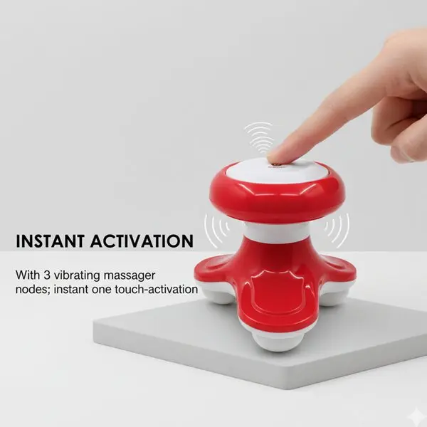 PURSONIC Handheld Sport Massager – Deep Tissue Relief On The Go - Red