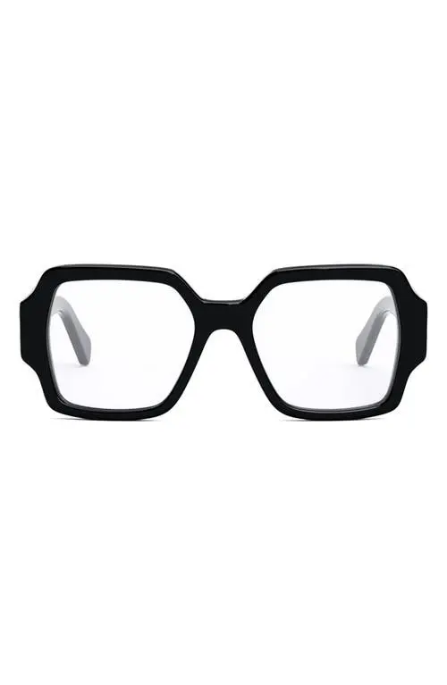 Celine Triomphe Square Frame Reading Glasses - Shiny Black