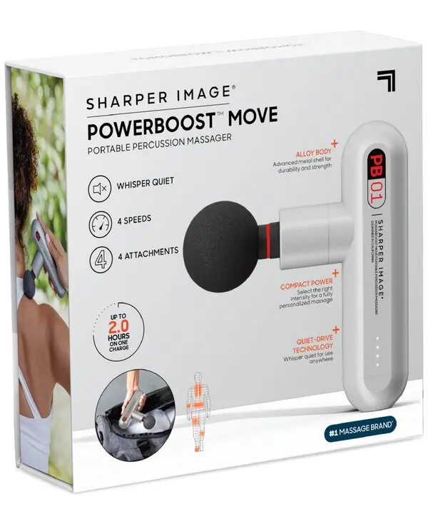 SHARPER IMAGE Powerboost Move Deep Tissue Travel Percussion Massager