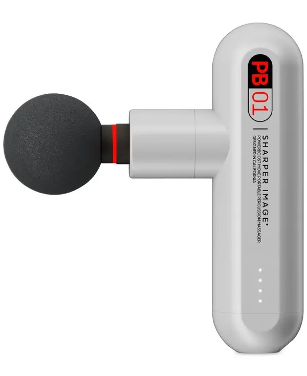 SHARPER IMAGE Powerboost Move Deep Tissue Travel Percussion Massager - Silver