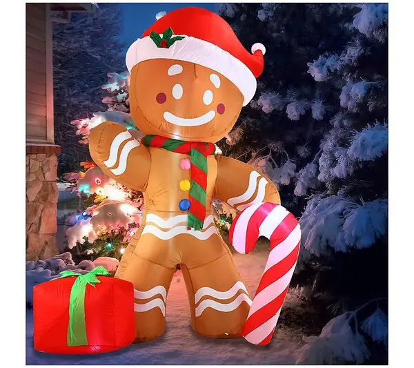 JOIEDOMI 8 Ft Gingerbread Inflatable