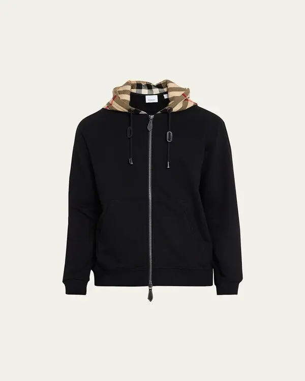 Burberry Samuel Full-zip Check Hoodie
