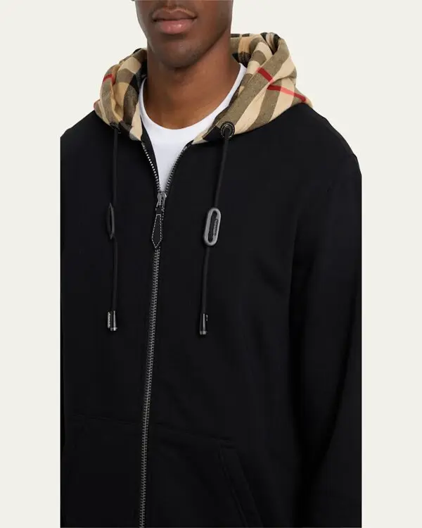 Burberry Samuel Full-zip Check Hoodie