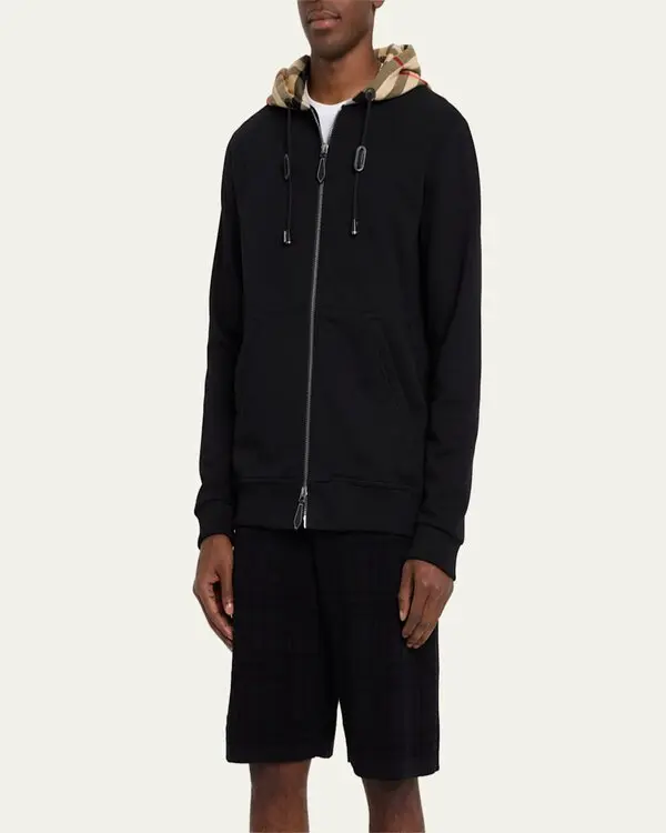 Burberry Samuel Full-zip Check Hoodie