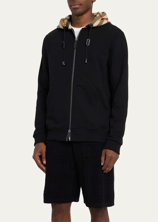 Burberry Samuel Full-zip Check Hoodie
