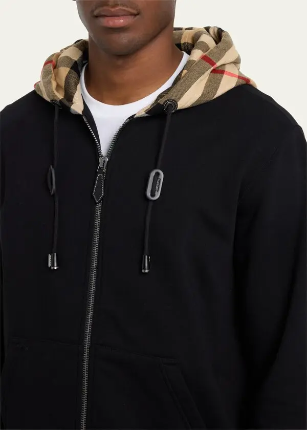 Burberry Samuel Full-zip Check Hoodie