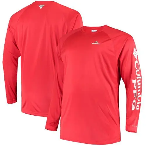 Columbia Georgia Bulldogs Big & Tall Terminal Tackle Long Sleeve Omni-shade T-shirt - Red