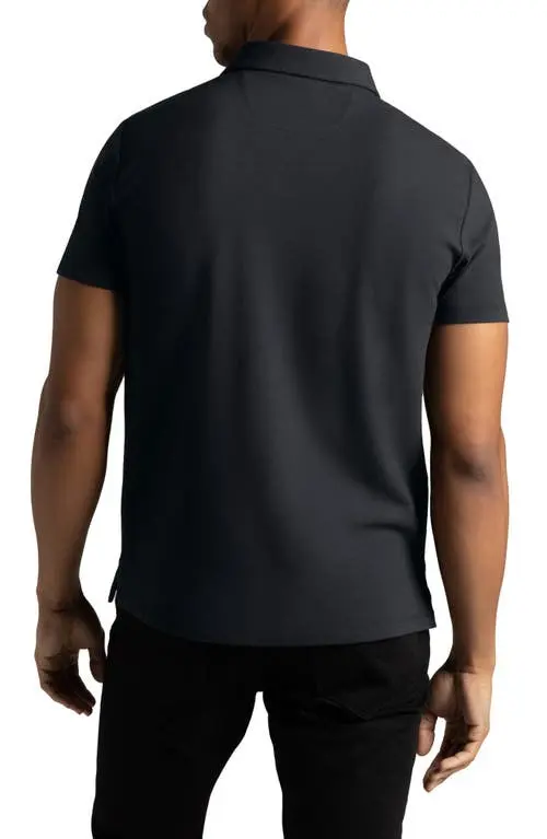 HYPERNATURAL Dagger Supima® Cotton Blend Slim Fit Polo - Magpie Black