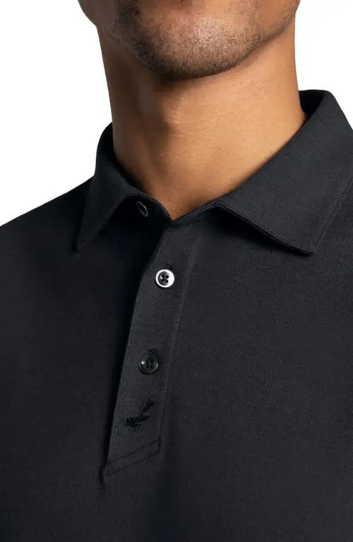 HYPERNATURAL Dagger Supima® Cotton Blend Slim Fit Polo - Magpie Black