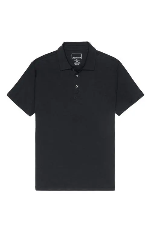 HYPERNATURAL Dagger Supima® Cotton Blend Slim Fit Polo - Magpie Black