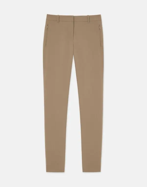 Lafayette 148 New York Stretch Mid Rise Slim Ankle Pants - Cadet Khaki