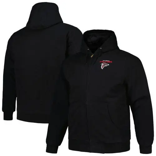 DUNBROOKE Atlanta Falcons Dakota Canvas Full-zip Jacket - Black