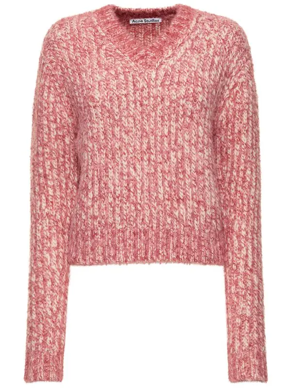 Acne Studios Chunky Mélange Wool Blend Knit Sweater