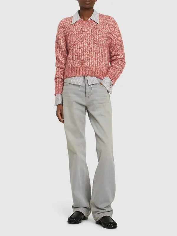 Acne Studios Chunky Mélange Wool Blend Knit Sweater