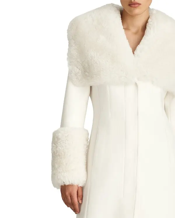 Dawn Levy Athena Shearling Trim Coat