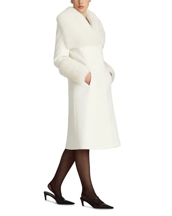 Dawn Levy Athena Shearling Trim Coat