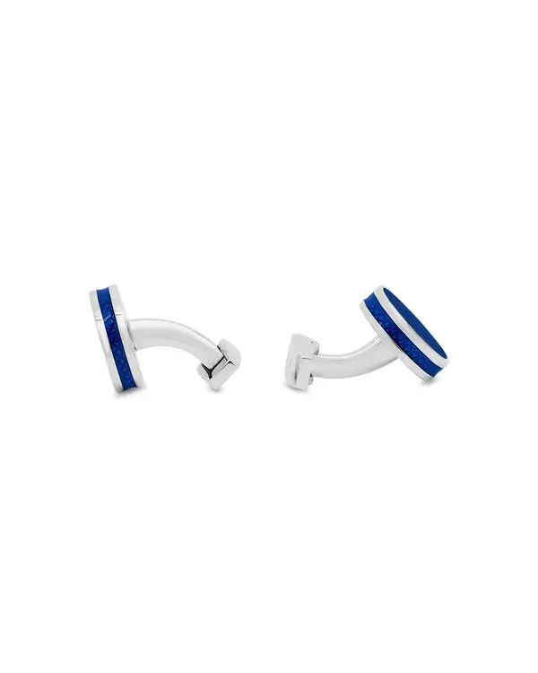 Tateossian Palladium Enamel Round Cufflinks