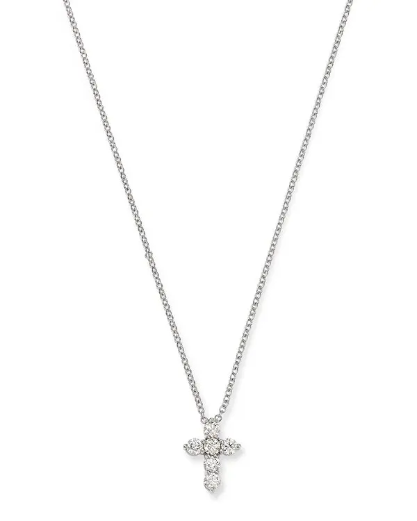 Bloomingdale'S Diamond Cross Pendant Necklace - White